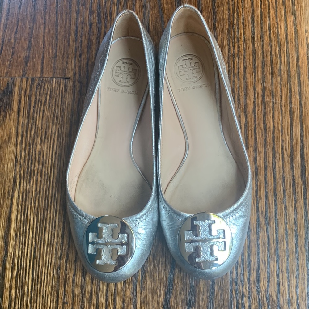 Tory Burch Silver Flats